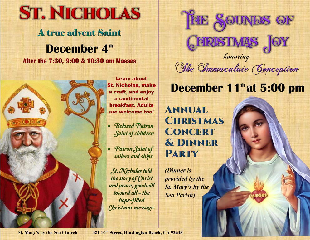 Christmas Concert & St. Nicholas – St. Mary’s by the Sea Roman Catholic ...